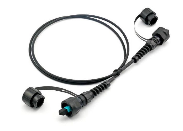 Armored ODVA MPO/MTP To MPO/MTP Waterproof Connector Fiber Optic Cable ...